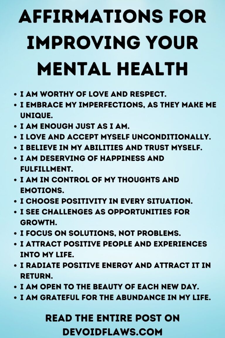 86 Daily Affirmations To Improve Your Mental Health