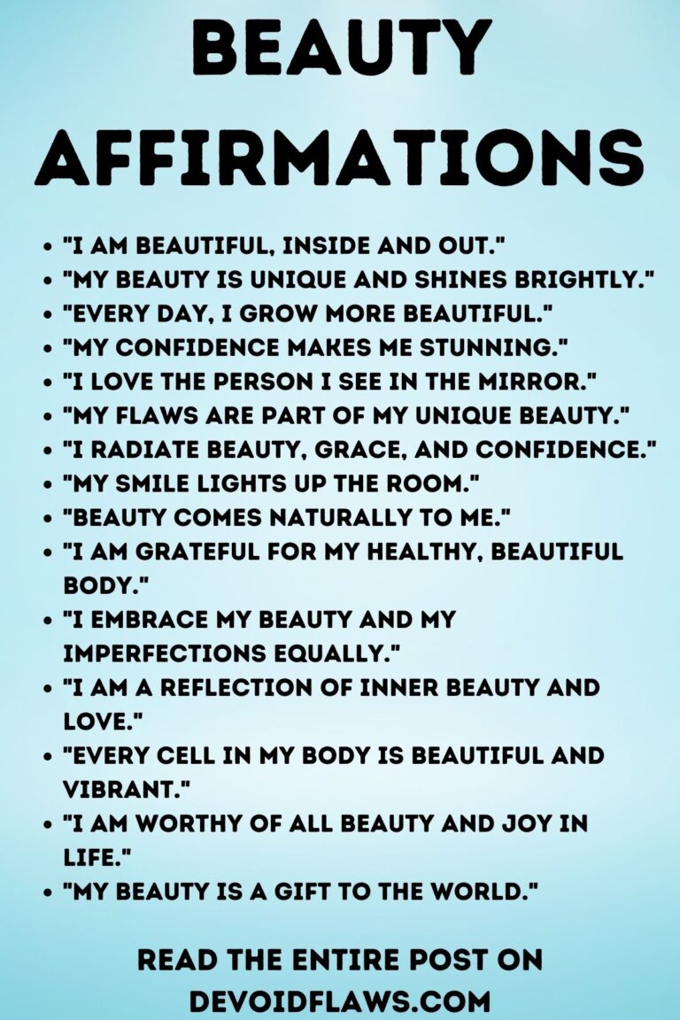 130 Powerful Beauty Affirmations To Feel Beautiful Inside Out
