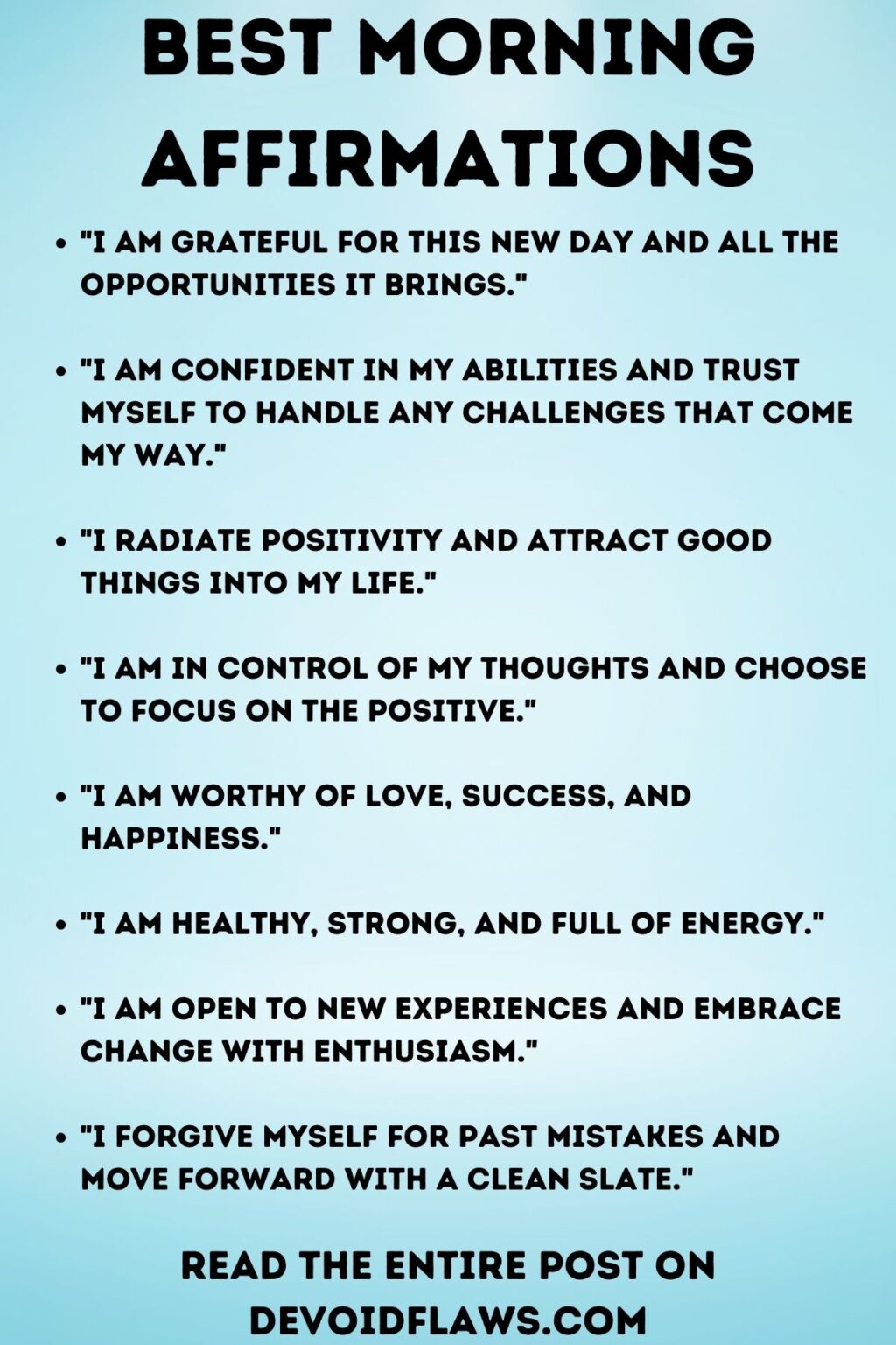 100 Positive Daily Morning Affirmations to Start Your Day
