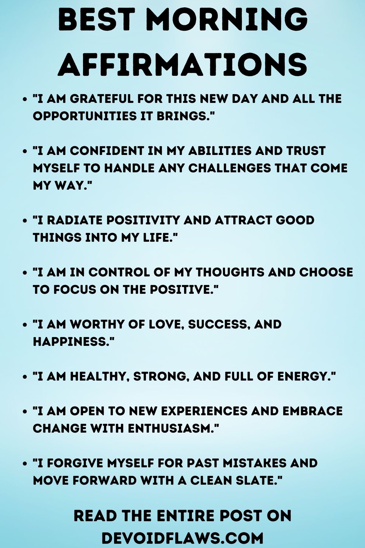 100 Positive Daily Morning Affirmations to Start Your Day
